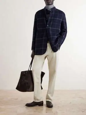 Dunhill Checked Wool-blend Coat