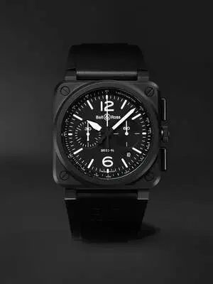 BELL & ROSS Br 03-94 Automatic Chronograph Ceramic Watch, Ref. Br0394-bl-ce - Black