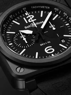 BELL & ROSS Br 03-94 Automatic Chronograph Ceramic Watch, Ref. Br0394-bl-ce