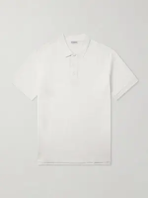 Burberry Eddie Logo-embroidered Cotton-piqué Polo Shirt - White