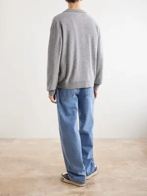 FRAME Wool Polo Sweater - Gray