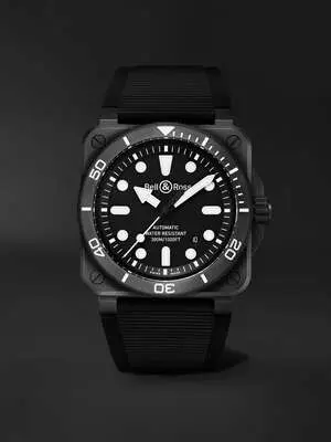 BELL & ROSS Br-03 Diver Automatic Ceramic Watch, Ref. Br03a-d-bl-ce/srb - Black