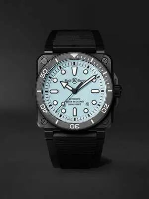 BELL & ROSS Br-03 Diver Full Lum Automatic Ceramic Watch, Ref. Br03a-d-lm-ce/srb - Blue
