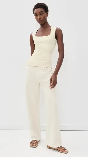 DL1961 Ribbed Square Tank Top