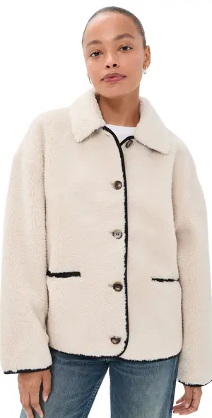 Velvet By Graham & Spencer Anika Jacket - Cream/black
