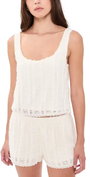 Z Supply Ella Lace Tank - Sandstone