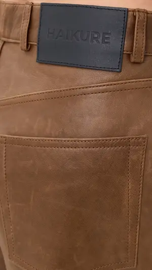 HAIKURE Silky Leather Patchwork Shorts