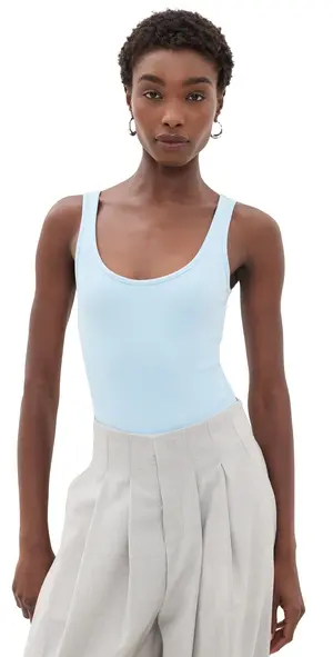 L'Agence Nica Scoop Thong Bodysuit - Cool Blue