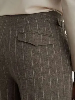 ATELIER Linen-cotton Pinstripe Classic-fit Trousers