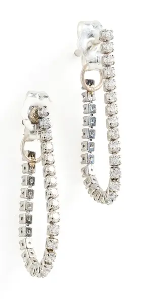 Shashi Micro Teeny Tiny Front To Back Earrings With Cubic Zirconia - Silver