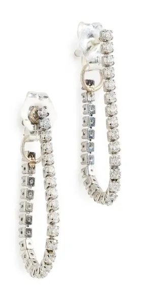 Shashi Micro Teeny Tiny Front To Back Earrings With Cubic Zirconia - Silver