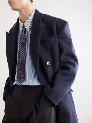 Saint Laurent Double-breasted Wool-blend Coat