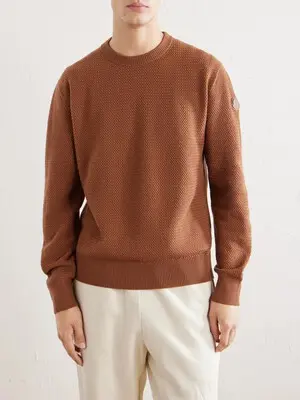 Moncler Logo-appliquéd Wool And Cashmere-blend Sweater