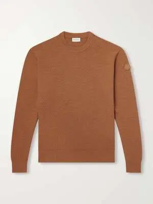 Moncler Logo-appliquéd Wool And Cashmere-blend Sweater