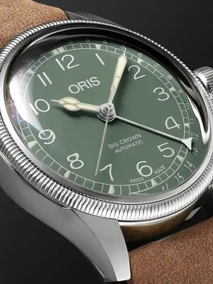 ORIS Big Crown Pointer Date Automatic Stainless Steel Watch With Brown Leather Strap