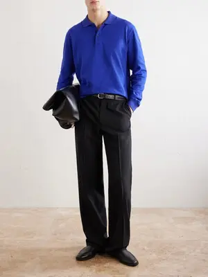 JIL SANDER Logo-embroidered Cotton-piqué Polo Shirt
