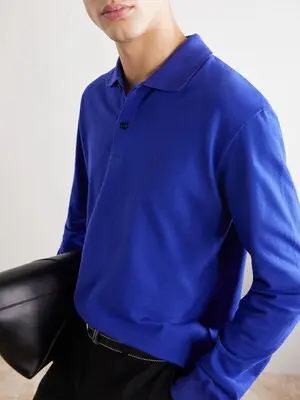 JIL SANDER Logo-embroidered Cotton-piqué Polo Shirt