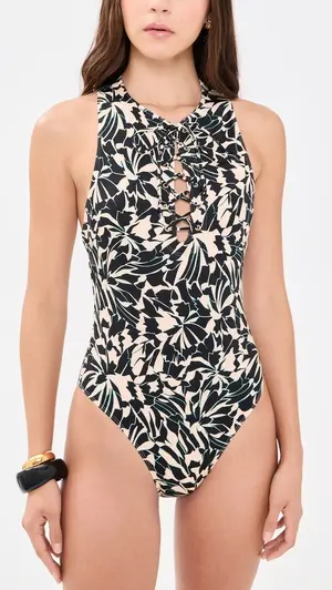 Ulla Johnson Solina Lace-up Maillot