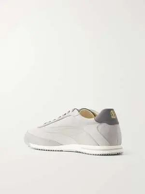 Brunello Cucinelli Runner Suede And Leather-trimmed Shell Sneakers