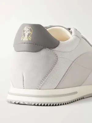 Brunello Cucinelli Runner Suede And Leather-trimmed Shell Sneakers
