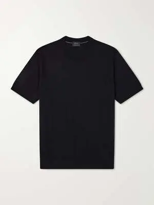 Brioni Cashmere And Silk-blend T-shirt - Black