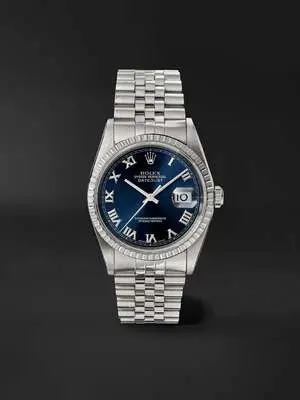 WIND VINTAGE 1999 Rolex Datejust Automatic Stainless Steel Watch - Navy