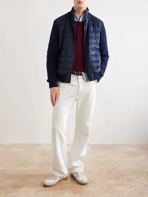Herno Quilted Down Jacket With Ribbed Knit Sleeves