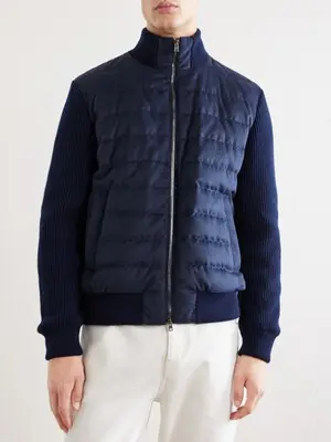 Herno Quilted Down Jacket With Ribbed Knit Sleeves