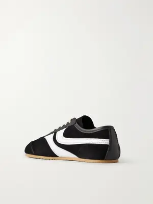 Dries Van Noten Suede Sneakers With Leather Trim - Black