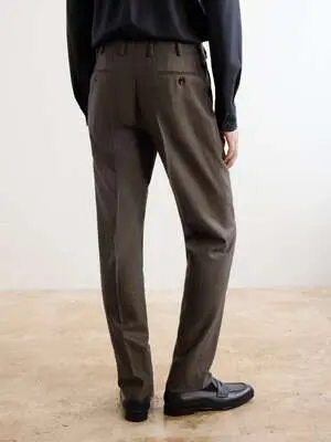 Brioni Plume Straight-leg Herringbone Wool Suit Trousers