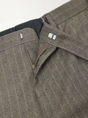 Brioni Plume Straight-leg Herringbone Wool Suit Trousers