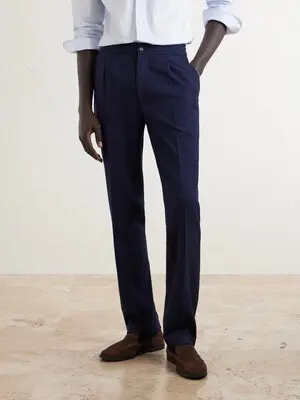 Dunhill Straight-leg Pleated Virgin Wool-twill Trousers
