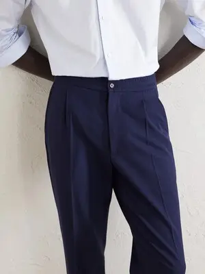 Dunhill Straight-leg Pleated Virgin Wool-twill Trousers