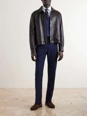 Dunhill Straight-leg Pleated Virgin Wool-twill Trousers
