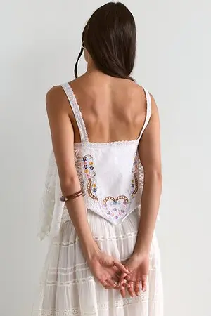 Free People Chloe Embroidered Tank