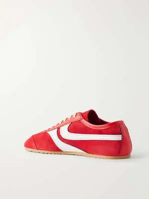 Dries Van Noten Leather-trimmed Suede Sneakers