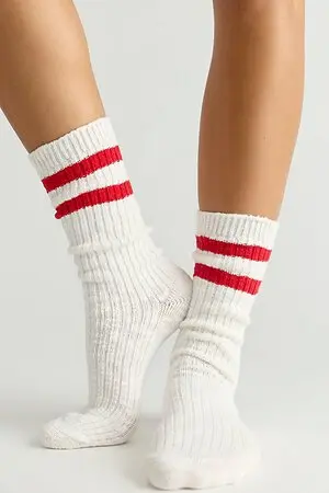 LE BON SHOPPE Le Bon Shoppe Cottage Varsity Socks Red Varsity