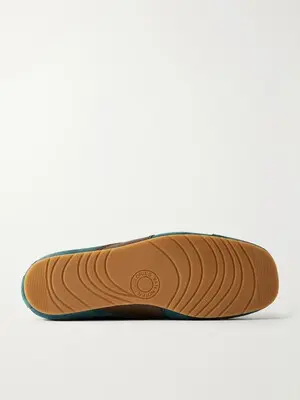 Dries Van Noten Suede And Leather Trimmed Sneakers - Blue