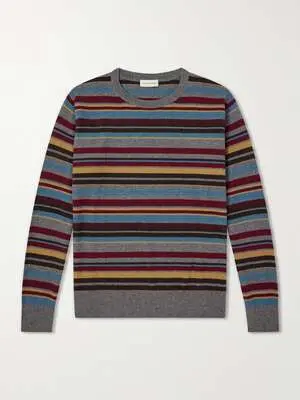 Dries Van Noten Muroli Striped Cashmere Sweater - Gray