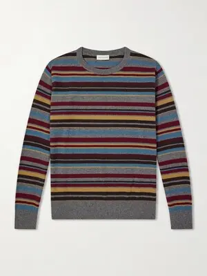 Dries Van Noten Striped Cashmere Sweater - Gray