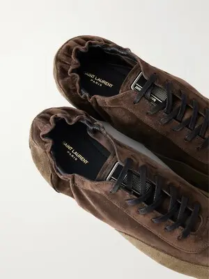 Saint Laurent Lewis 05 Logo-appliquéd Suede Sneakers