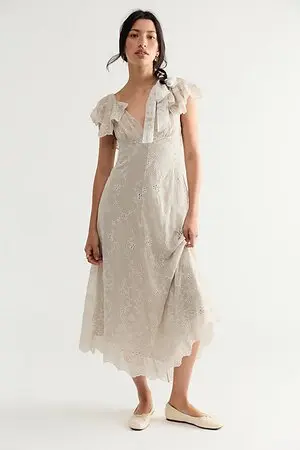 Free People Lovely Lovely Midi Dress - Tofu