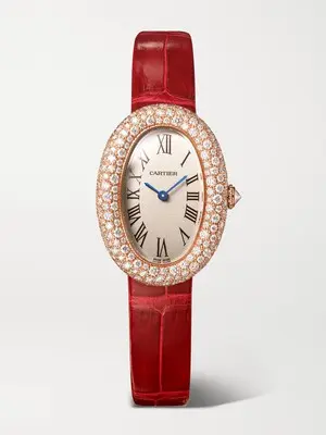 Cartier Baignoire Medium 18-karat Rose Diamond Watch