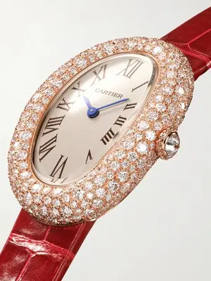 Cartier Baignoire Medium 18-karat Rose Diamond Watch