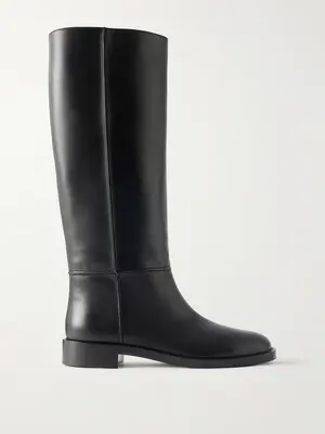 GIANVITO ROSSI Leather Knee-high Boots - Black
