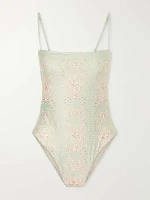 Agua Bendita Durazno Playa Printed Recycled Swimsuit - Green