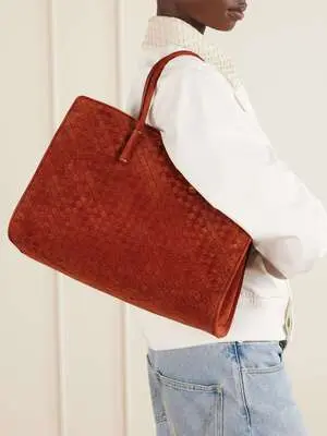 Bottega Veneta Barbara Medium Intrecciato Suede Tote