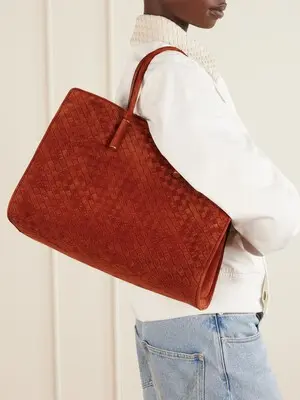 Bottega Veneta Medium Intrecciato Suede Tote