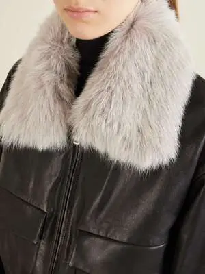 Nour Hammour Ellery Shearling-trimmed Leather Jacket