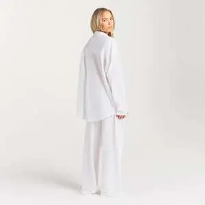 SKIMS Organic Cotton Sleep Long Sleeve Set | White